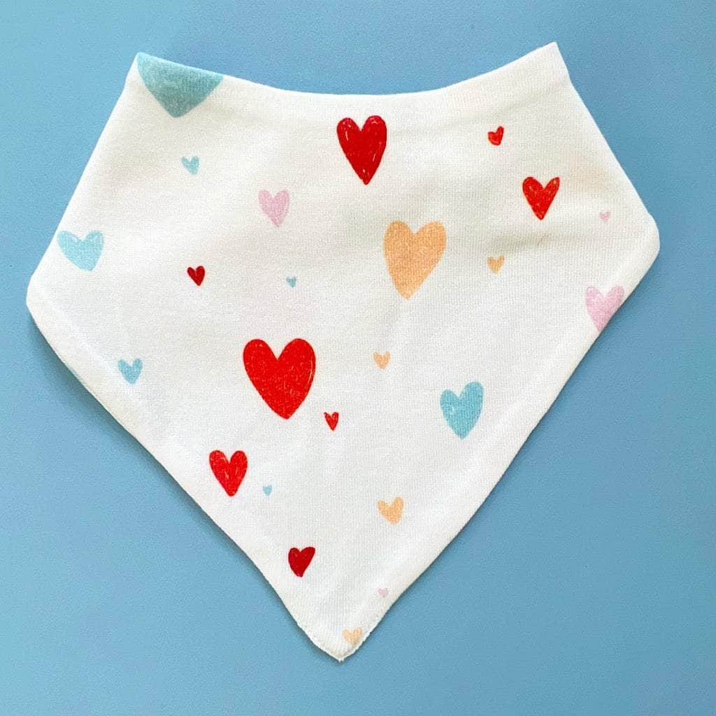 Free Baby Kerchief Bib-Hearts
