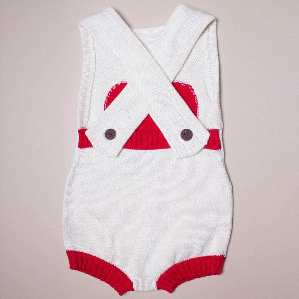 Sleeveless Organic Cotton Baby Romper - Apple Graphic | Estella