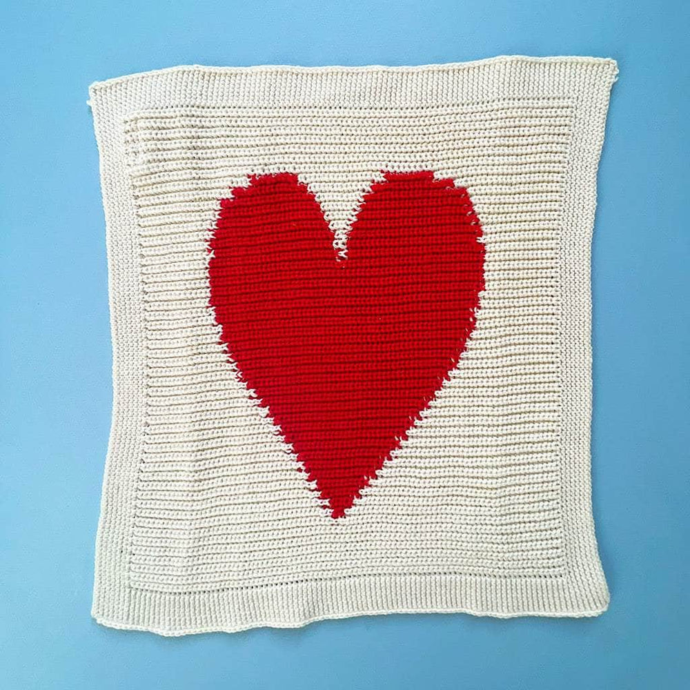 Heart Lovey or Small Baby Blanket - Estella