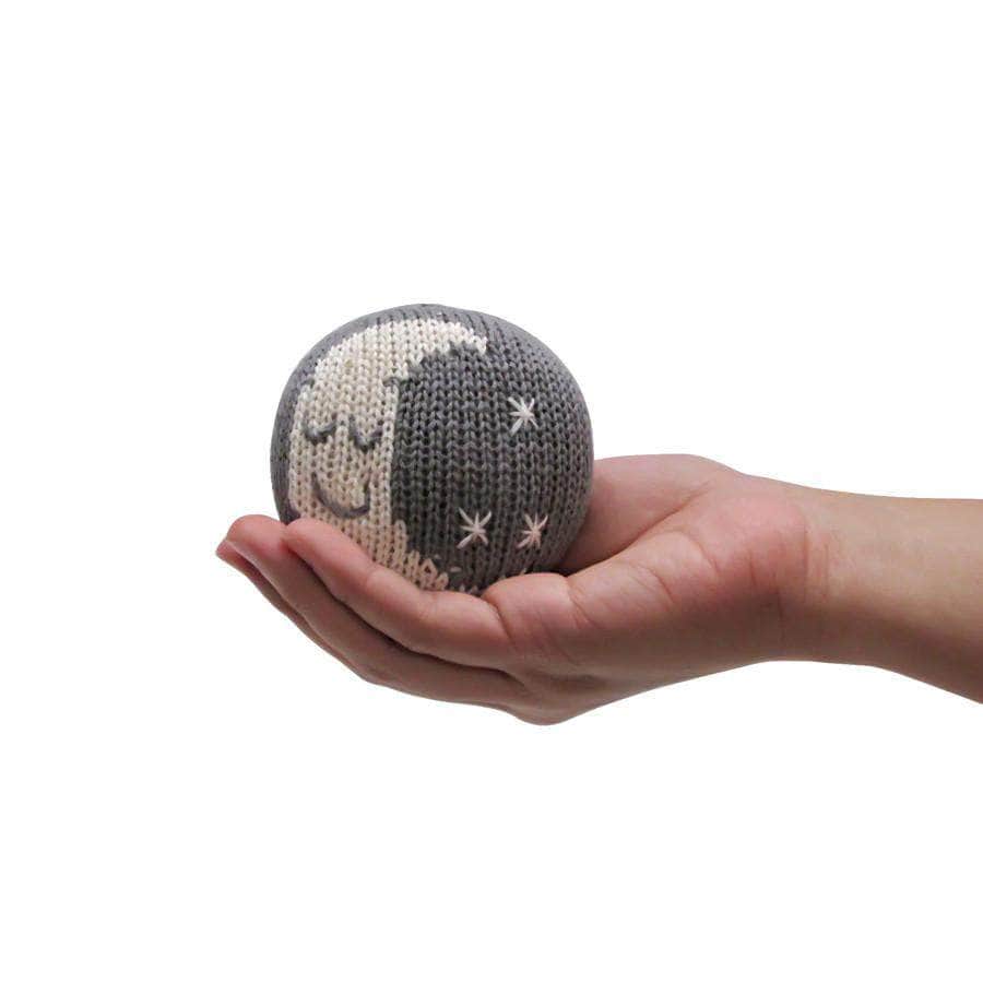 Organic Sleeping Moon Rattle Baby Toy | Estella